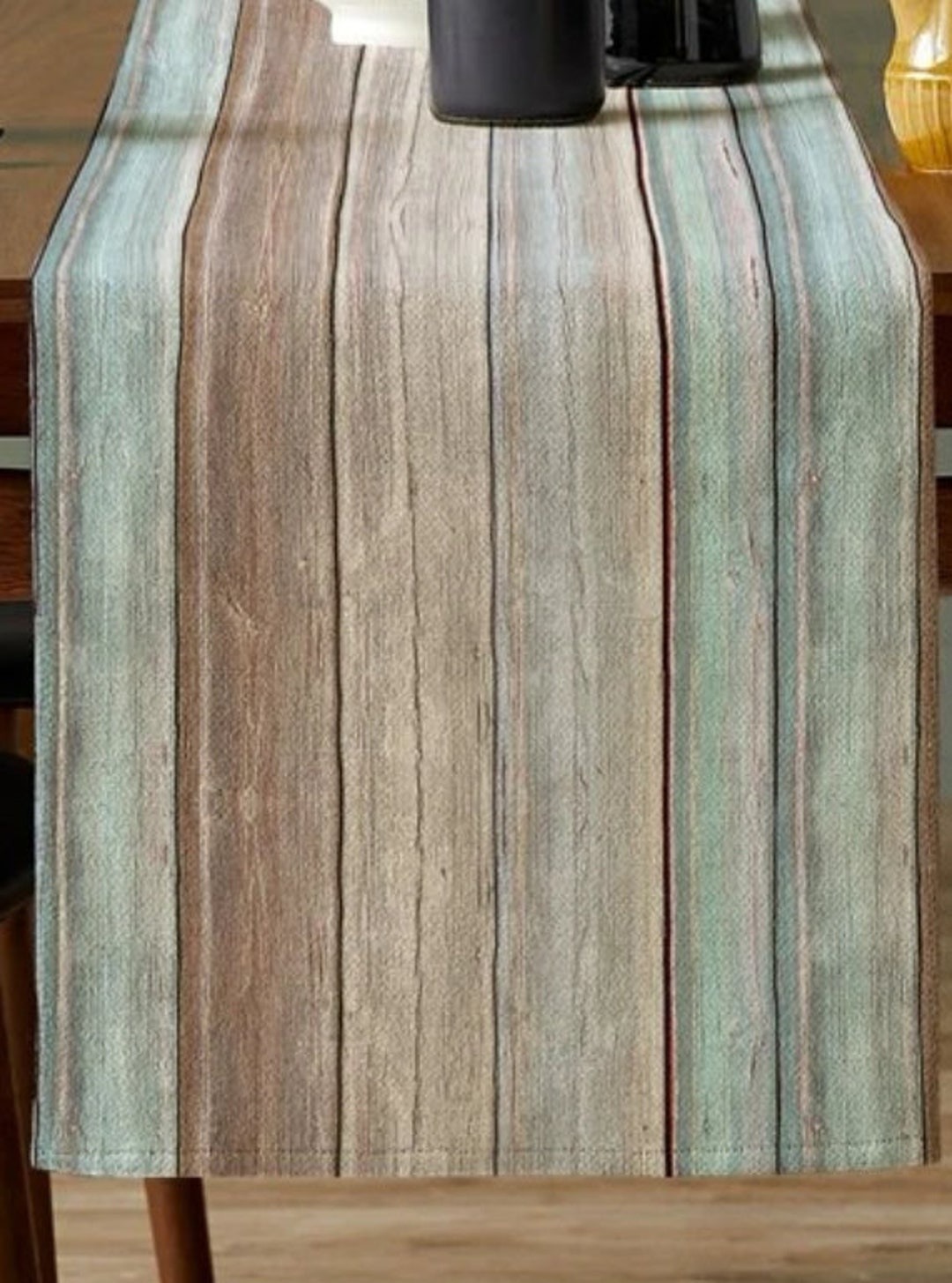 Multi Colour Wood Grain Print Table Runner 33cm X 183 Cm - Etsy UK