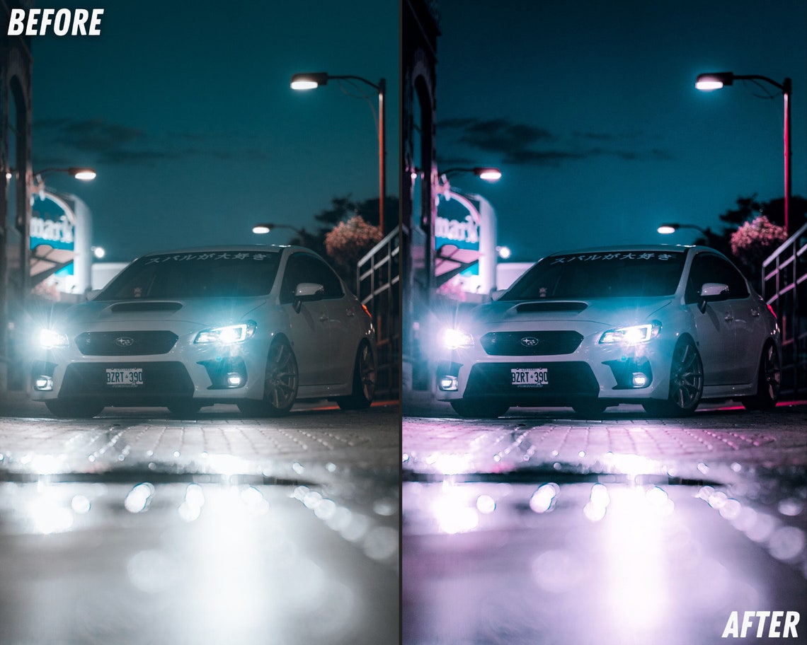 Neon Light Night Car Lightroom Presets Pack Desktop Mobile Etsy