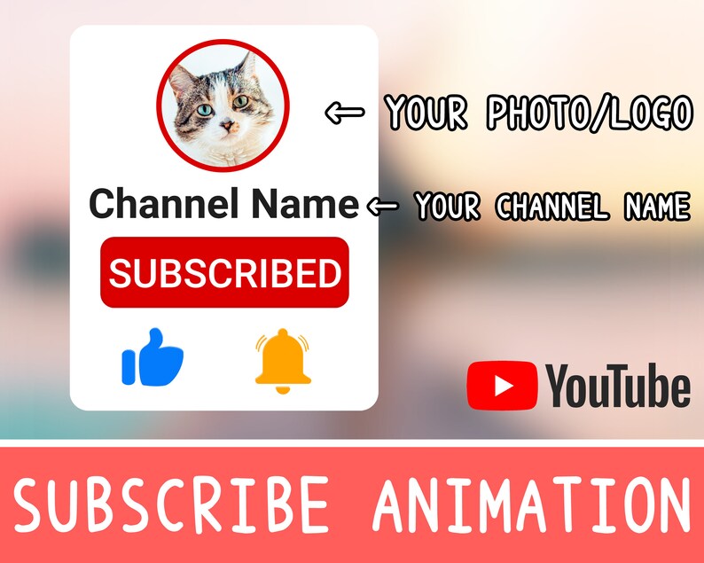 Custom Youtube Subscribe Animation Overlay Personalized - Etsy
