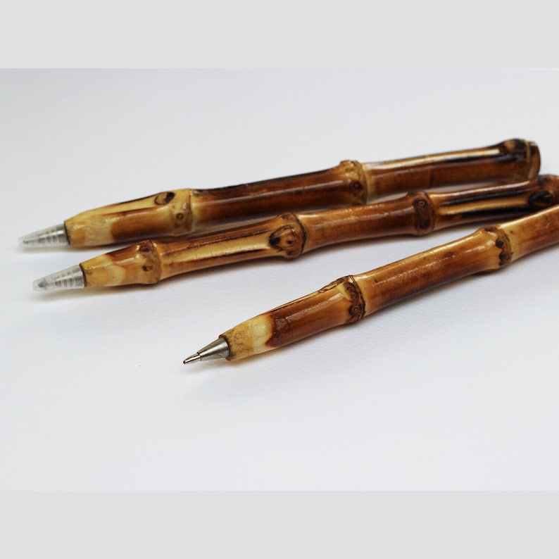 Eco-friendly Bamboo Pen – Handmade Sustainable Wooden Ballpoint Pen, Refillable Ink, Unique Gift ...