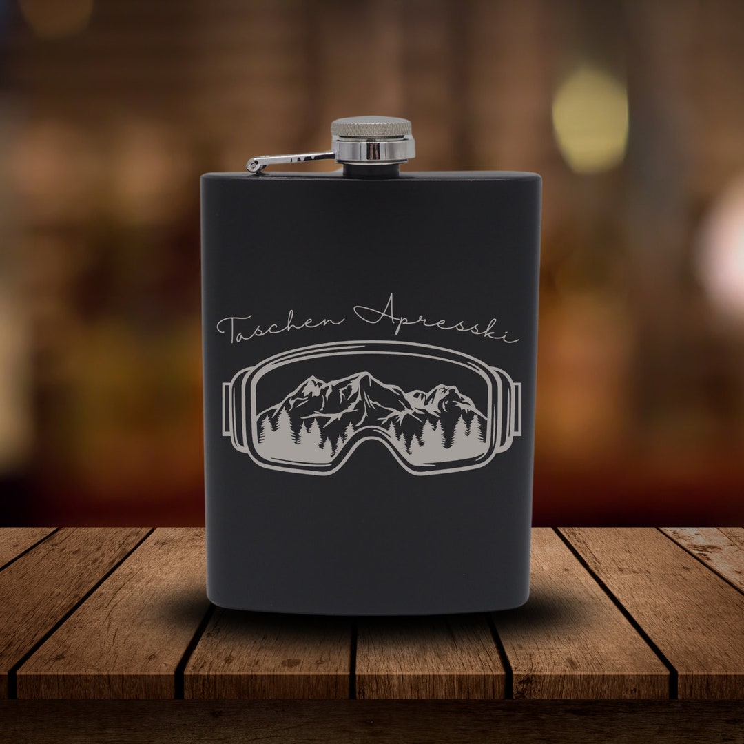 Pocket Apres Ski Flask Gift Set | Mountains | Alps | Hiking | Stainless ...