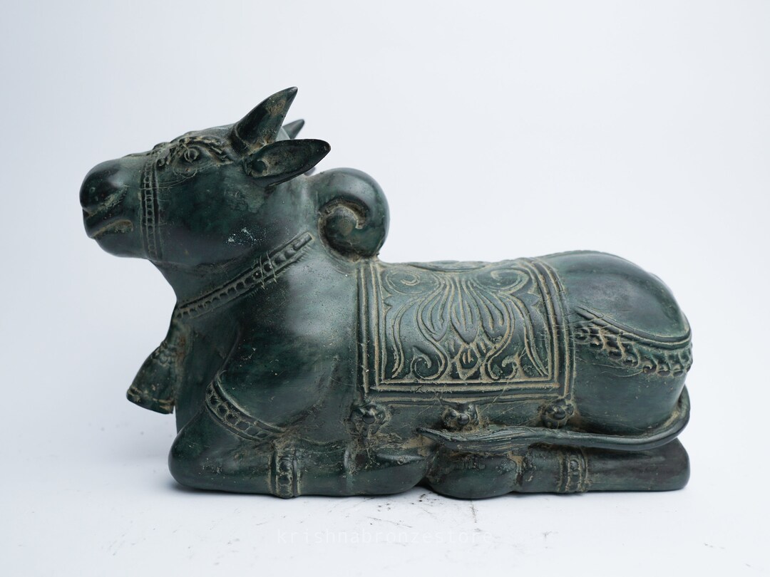 Sacred Holy Cow - Hinduism - Bronze Statue - 4.4" Inch / 11.4 ...