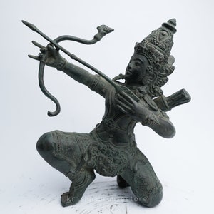 Vintage Arjuna Archery Statue - Hinduism - Bronze Statue - 10.2" Inch ...