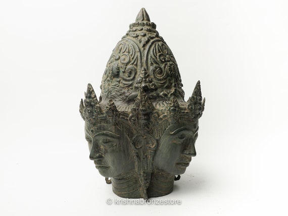 Lord Vishnu Head Bronze Sculpture Hindu God Figurine God | Etsy