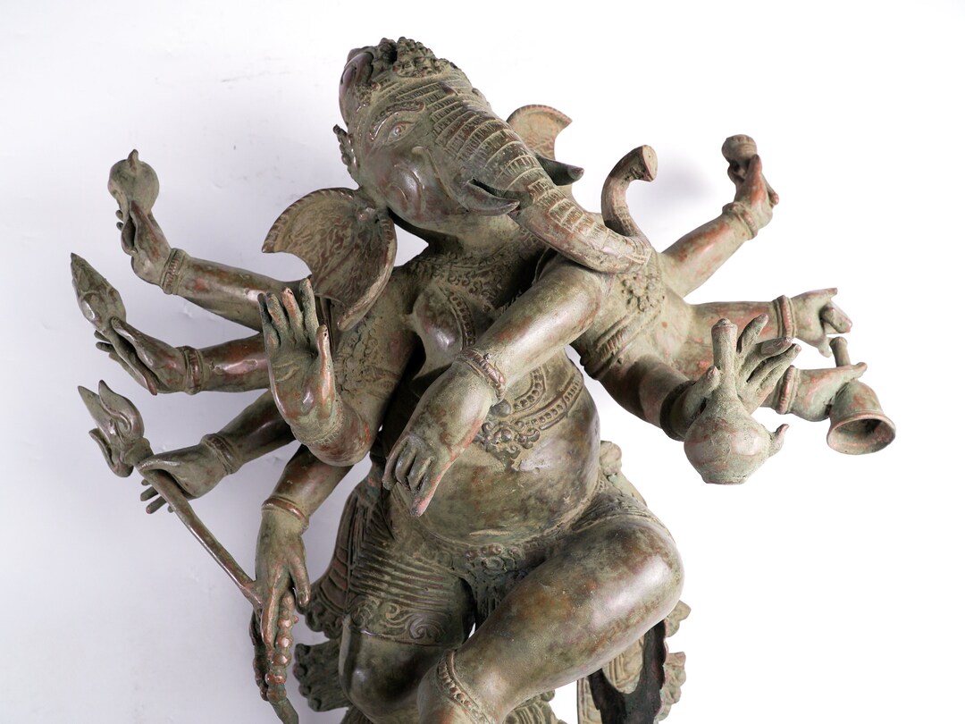 LARGE Lord Ganesh Sculpture, Elephant Head Ganesh, Bronze Statue, Brass ...