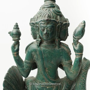 Four Faces Lord Brahma Bronze Statue Sitting on Goose , Hindu God ...