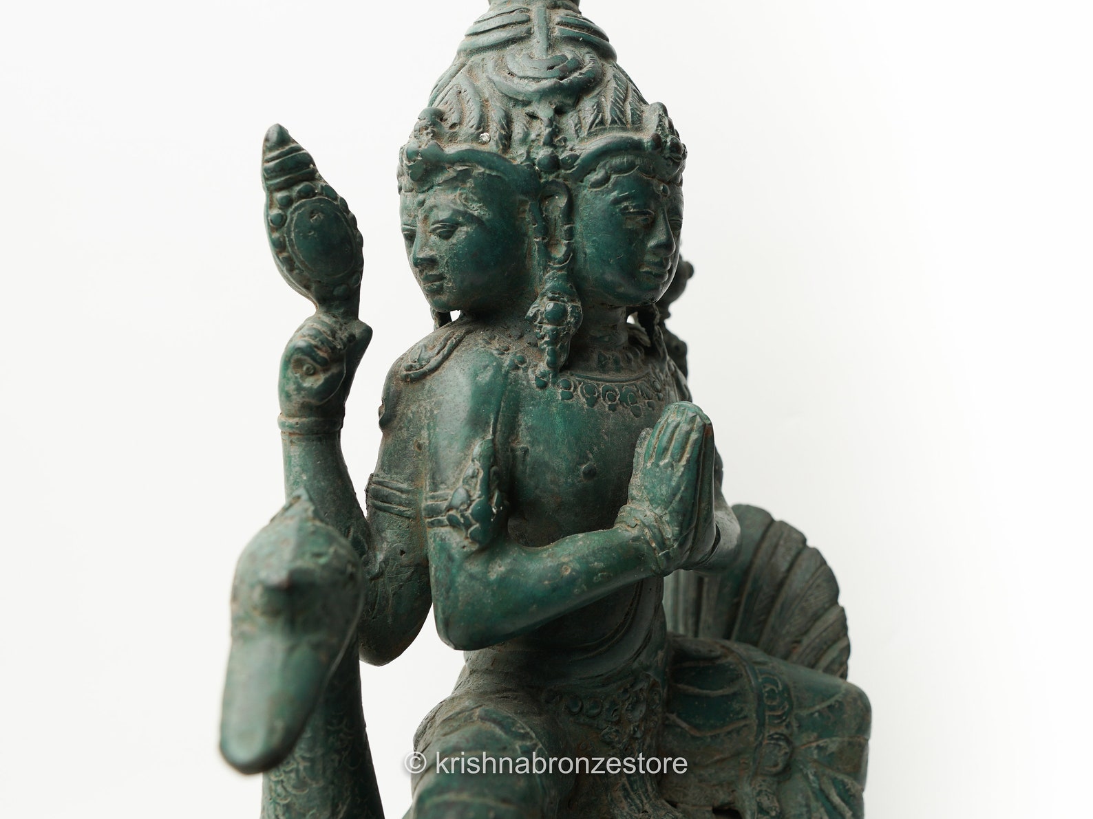 Four Faces Lord Brahma Bronze Statue Sitting on Goose Hindu - Etsy