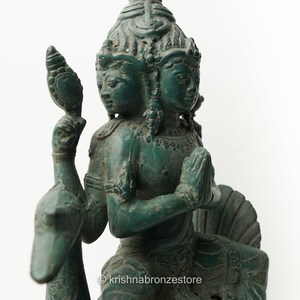 Four Faces Lord Brahma Bronze Statue Sitting on Goose , Hindu God ...