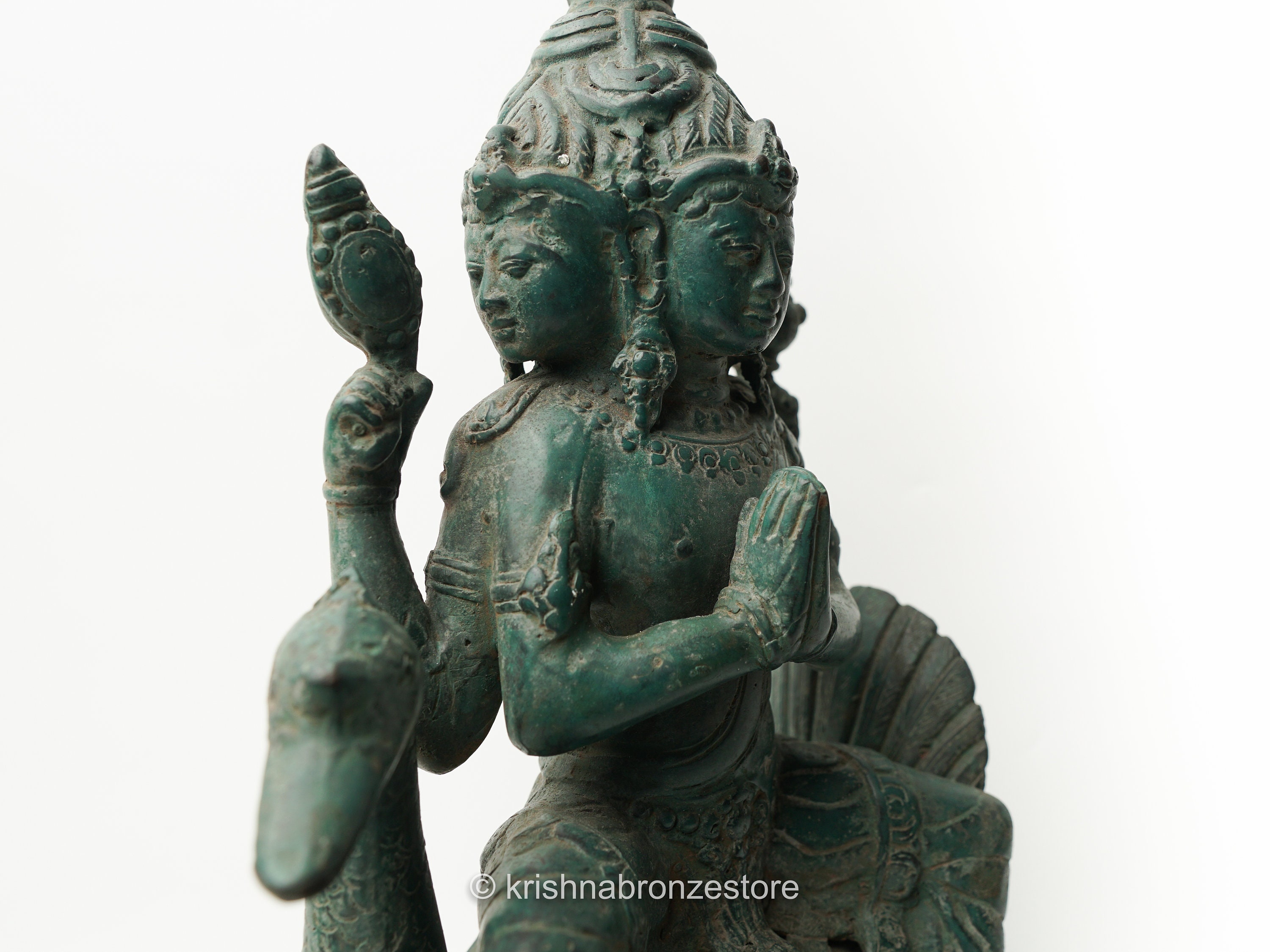 Four Faces Lord Brahma Bronze Statue Sitting on Goose , Hindu God ...
