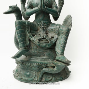 Four Faces Lord Brahma Bronze Statue Sitting on Goose , Hindu God ...