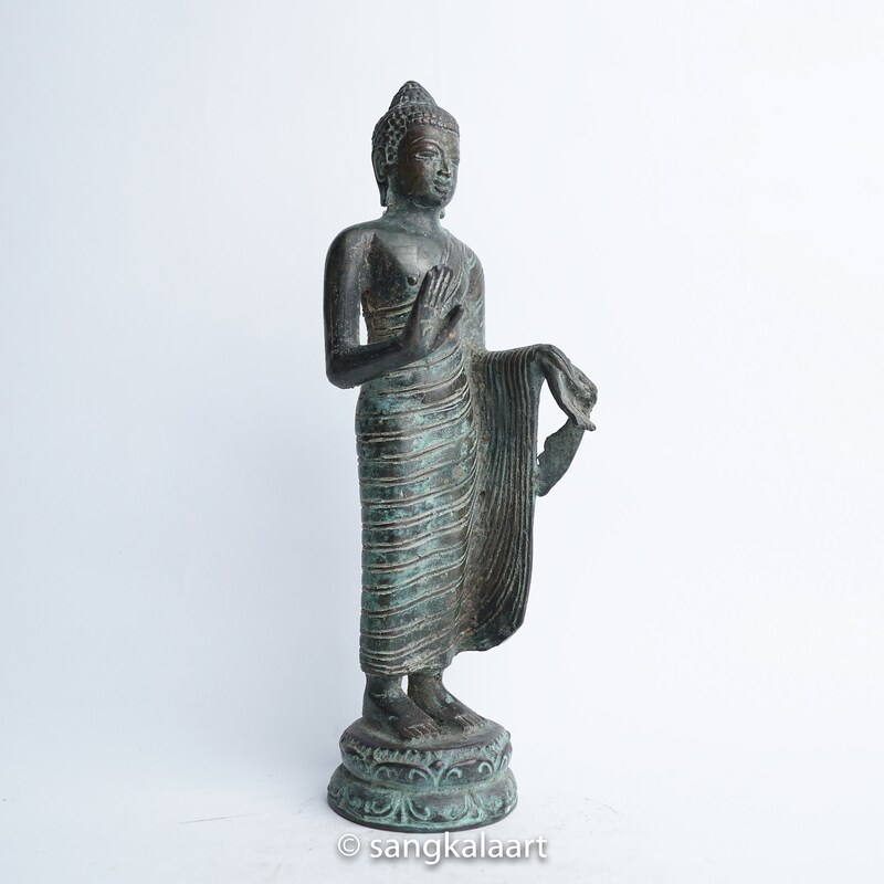 Bronze Standing Buddha Statue - Etsy