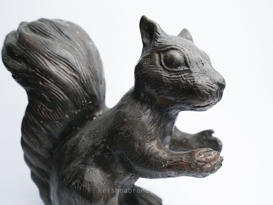 Bronze Squirrel Statue Animal Sciuridae Tree Squirrels - Etsy