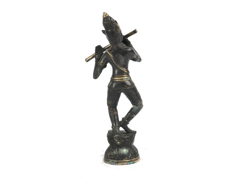 Bronze Flute Player Figure Sculpture, Human Figure, Music Player ...