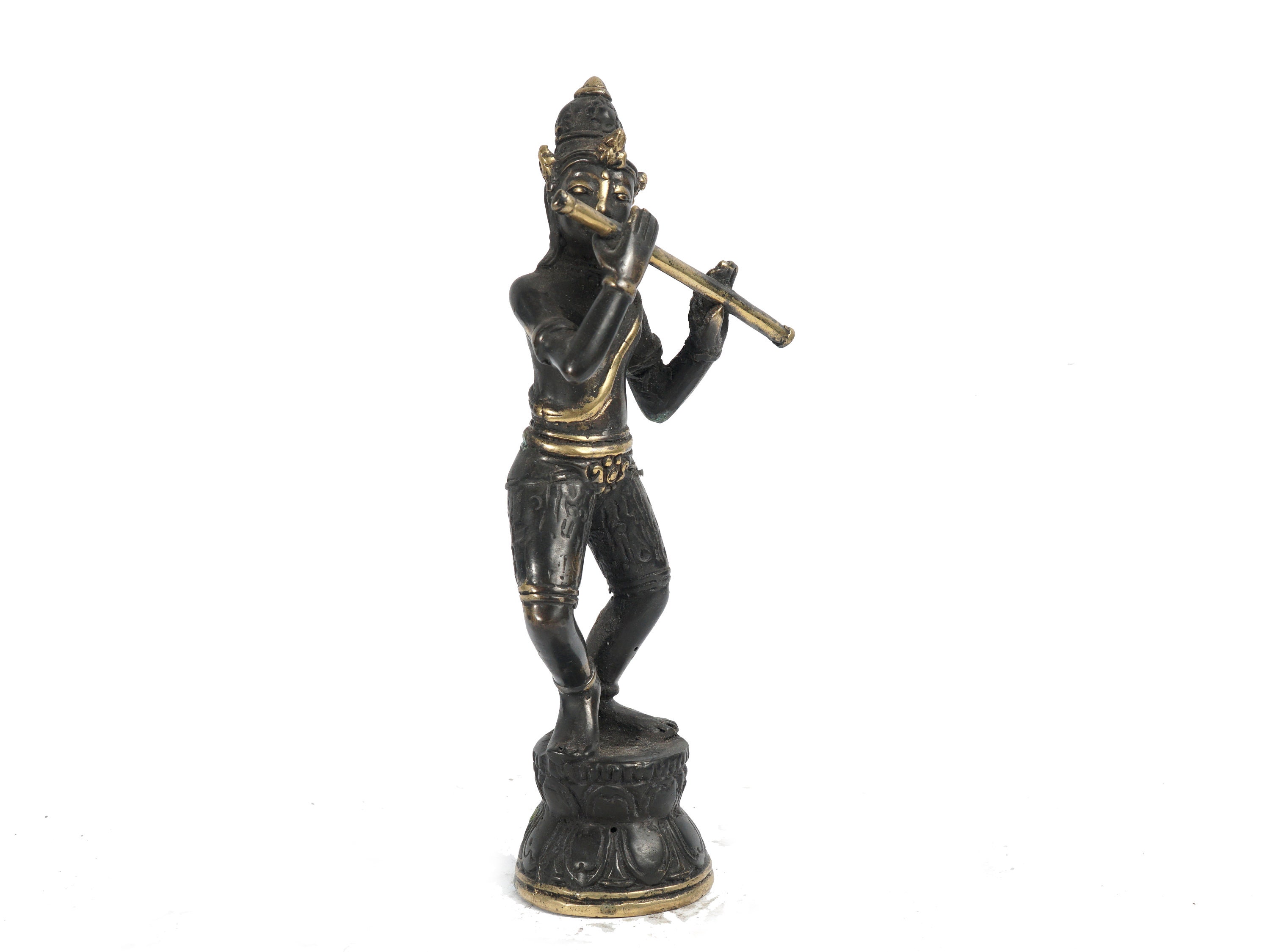 Bronze Flute Player Figure Sculpture, Human Figure, Music Player ...
