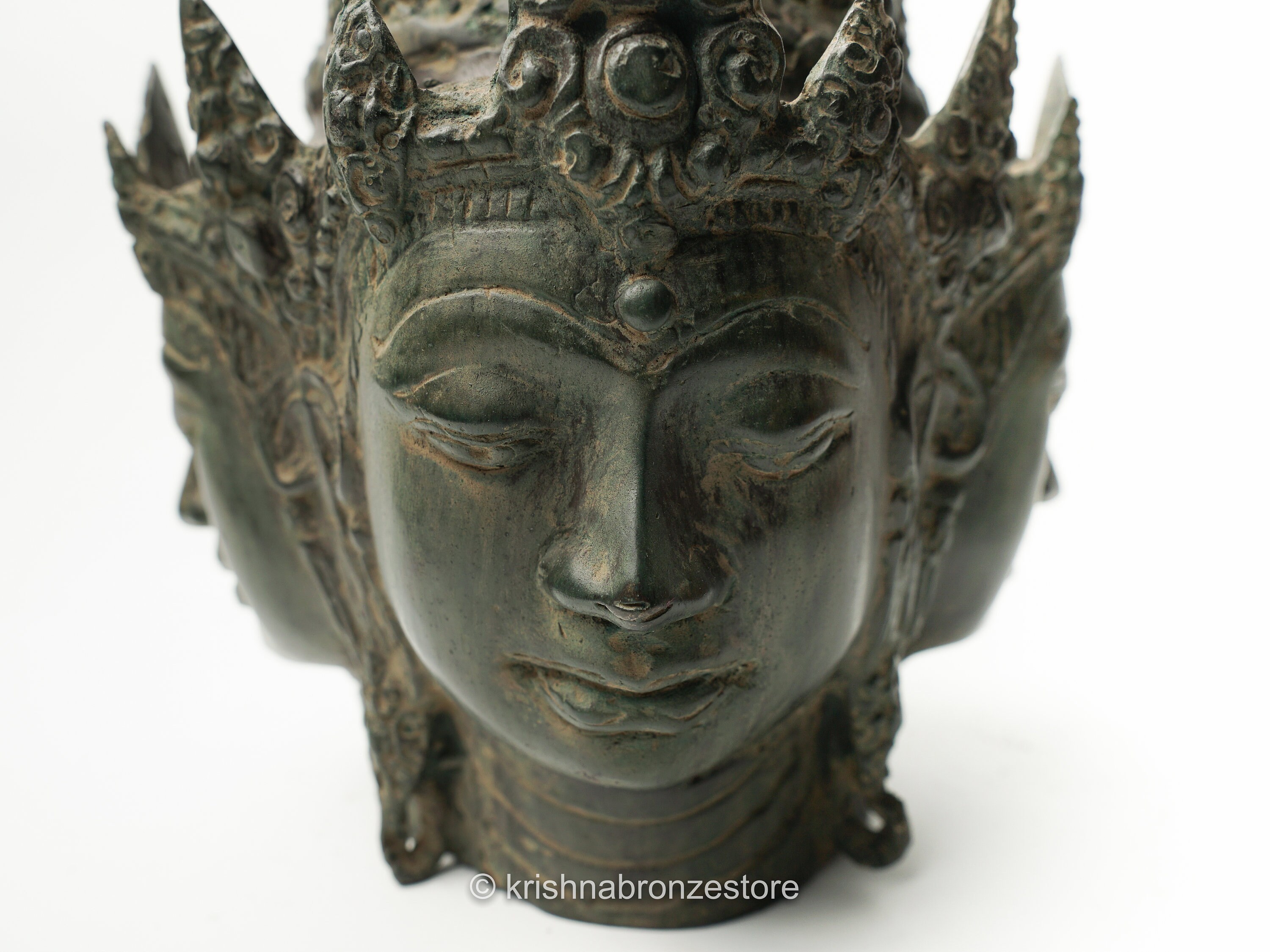 Lord Vishnu Head Bronze Sculpture, Hindu God Figurine, God, Brass, Room ...