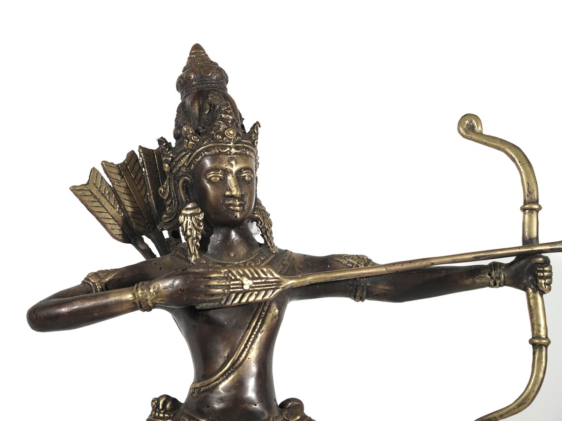 Bronze Arjuna Sculpture, Arjuna Statue, Epic Ramayana, India, Hindu ...