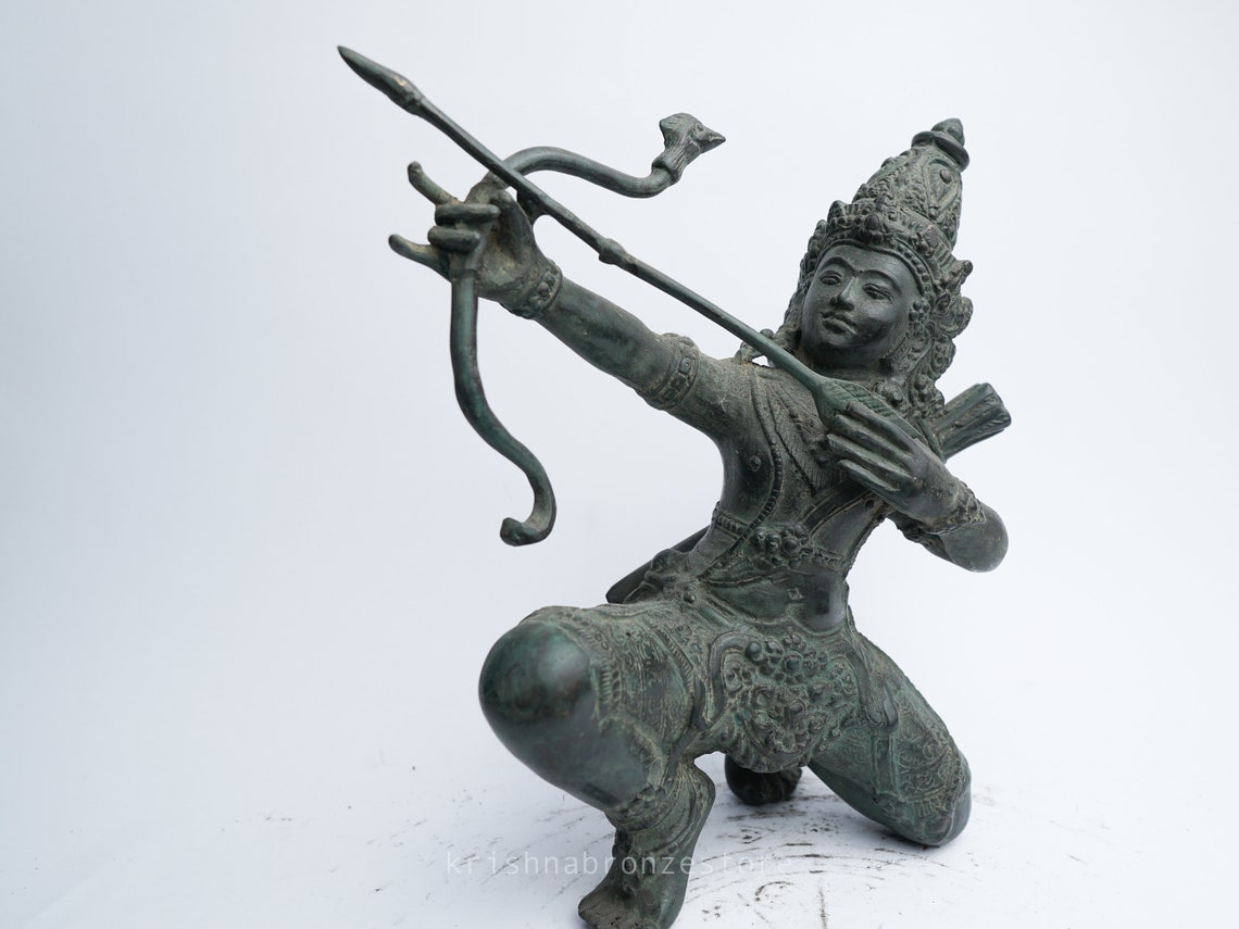Vintage Arjuna Archery Statue Hinduism Bronze Statue - Etsy