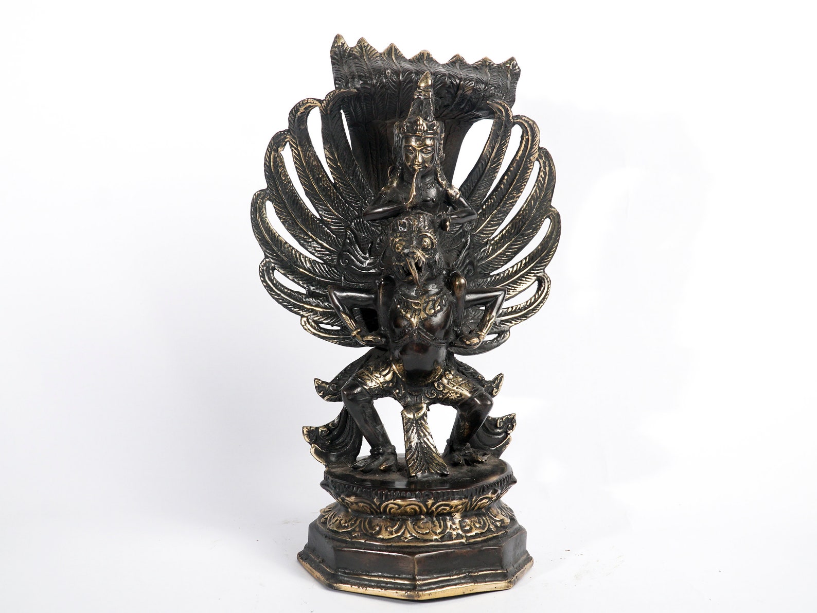 Garuda Vishnu Bronze Statue, Lord Vishnu Figurine, Hindu God, Brass ...