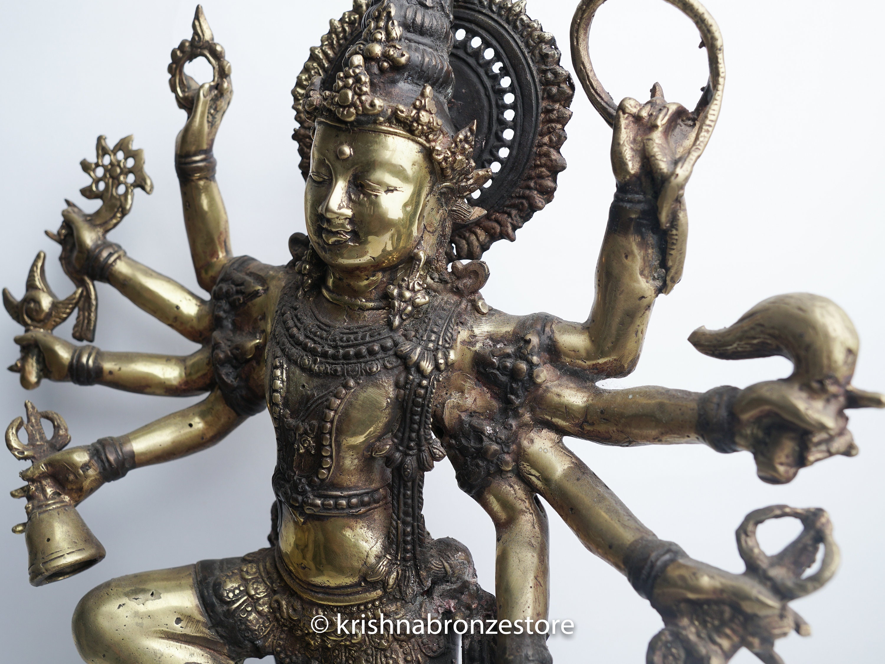 8 Armed of Lord Krishna Statue , Krishna Sculpture, Hindu God, Vintage ...