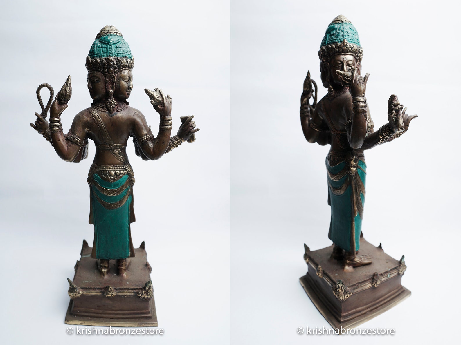 Tri Murti Sculpture, Bronze Sculpture, Brahma, Vishnu, Sivha, Hindu ...