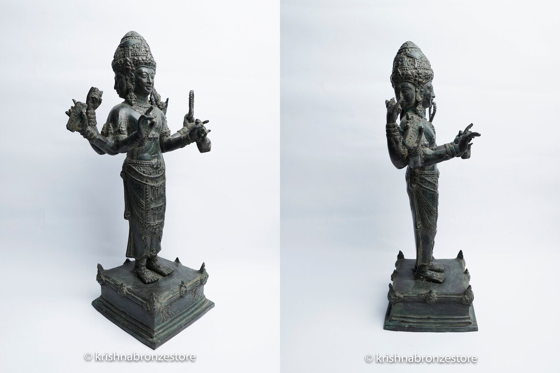 Tri Murti Sculpture Bronze Sculpture Brahma Vishnu Sivha | Etsy