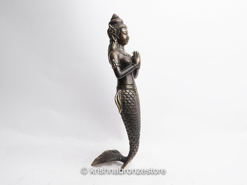 Mermaid Bronze Sculpture, Brass Sculpture, Handmade, Bronze Decor ...