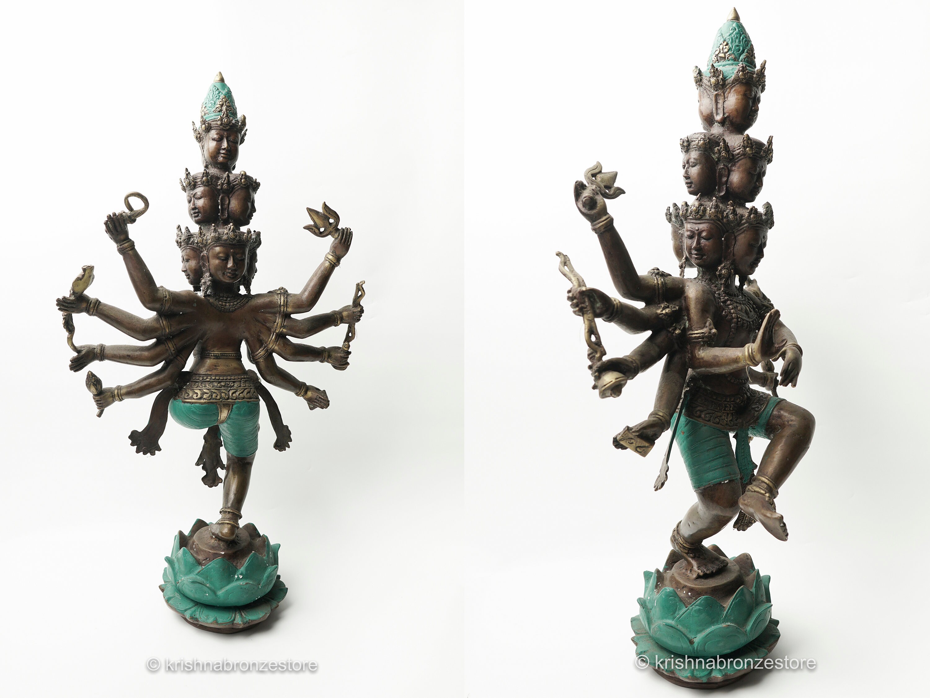 Avalokiteśvara Bodhisattva Bronze Statue 10 Faces Buddha With - Etsy