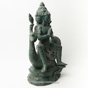 Four Faces Lord Brahma Bronze Statue Sitting on Goose , Hindu God ...