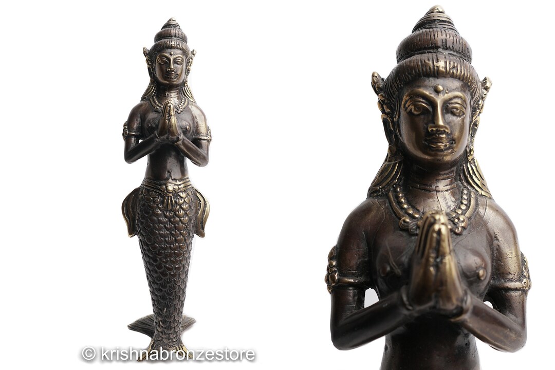 Mermaid Bronze Sculpture, Brass Sculpture, Handmade, Bronze Decor ...