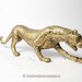 Gold Panther Statue - Animal - Brass Sculpture - 2.9" Inch / 7.4 ...