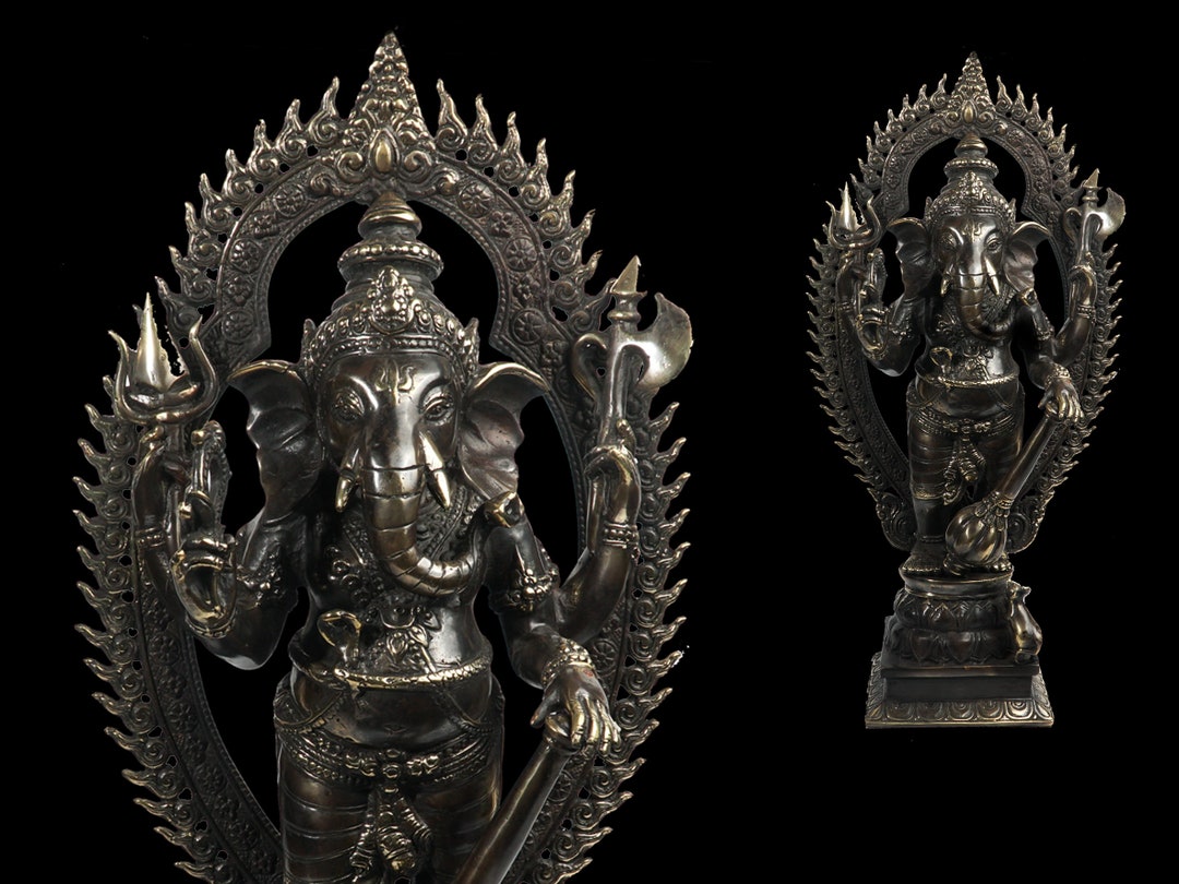 Ganesh Bronze Statue, Elephant God Figurine, Lord, Hindu God ...