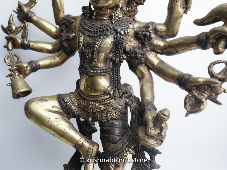 8 Armed of Lord Krishna Statue , Krishna Sculpture, Hindu God, Vintage ...