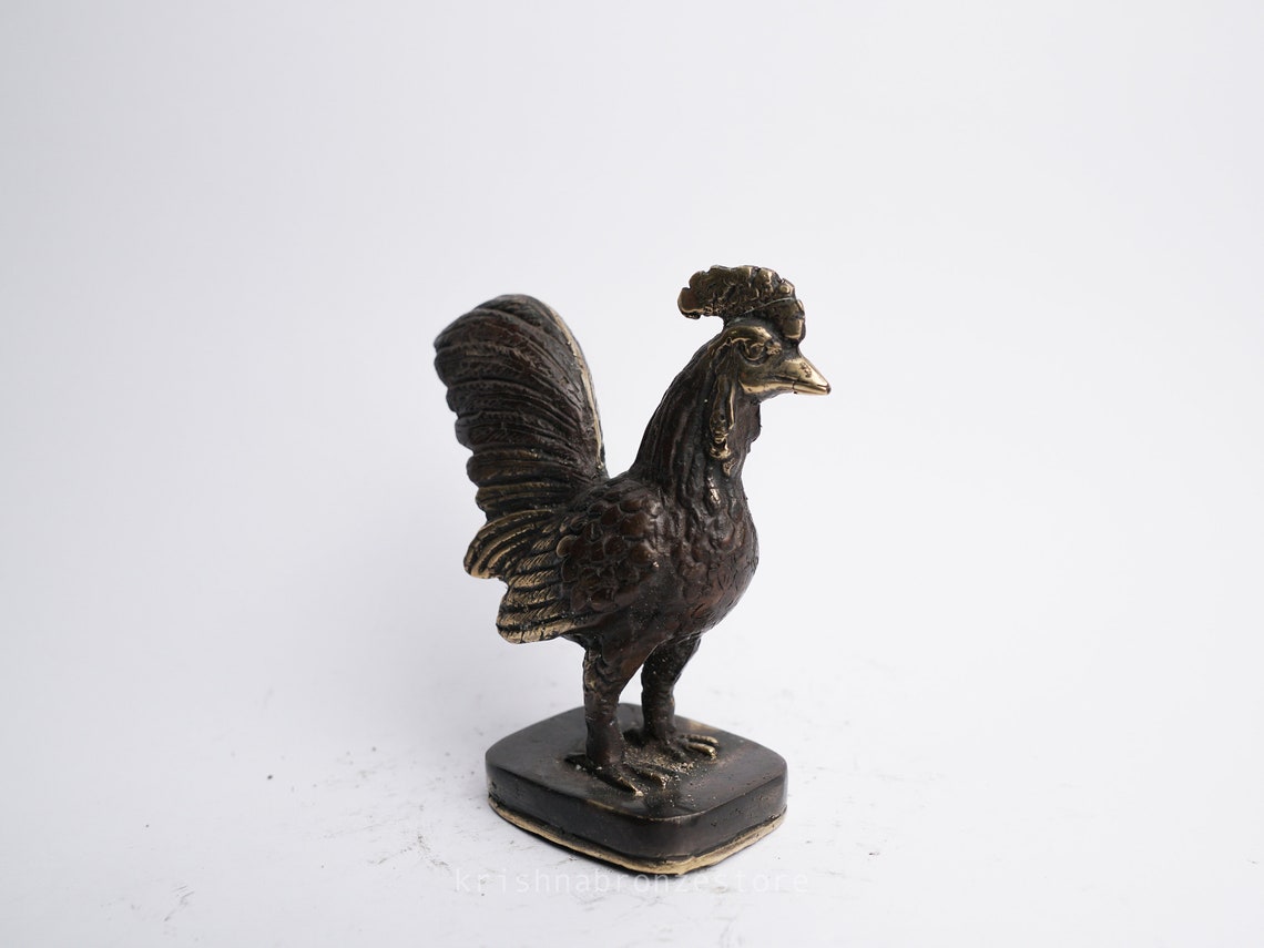 SALE Chicken Rooster Statue Bronze Sculpture Handmade - Etsy