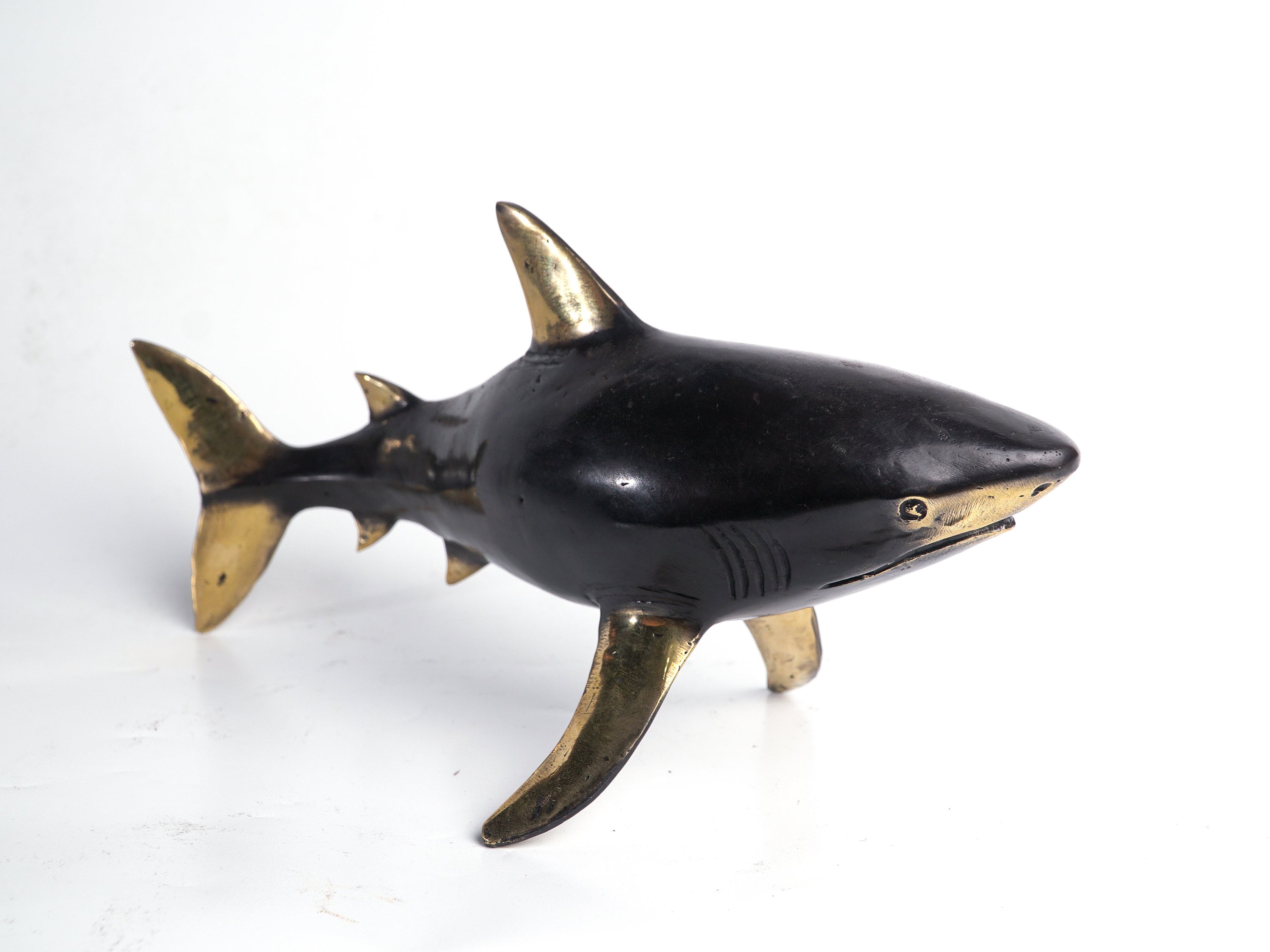 Bronze Shark Sculpture, White Shark, Sea Life, Shark Statue, Handmade ...