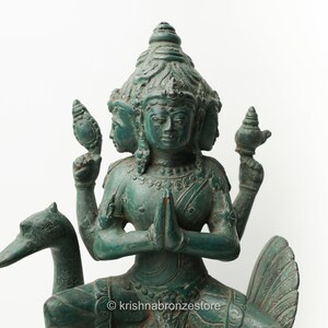 Four Faces Lord Brahma Bronze Statue Sitting on Goose , Hindu God ...