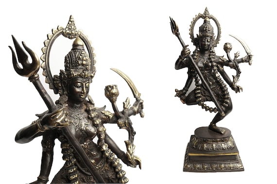 Art & Collectibles Figurines 42 cm Bronze Kali Statue Lord Parvati ...