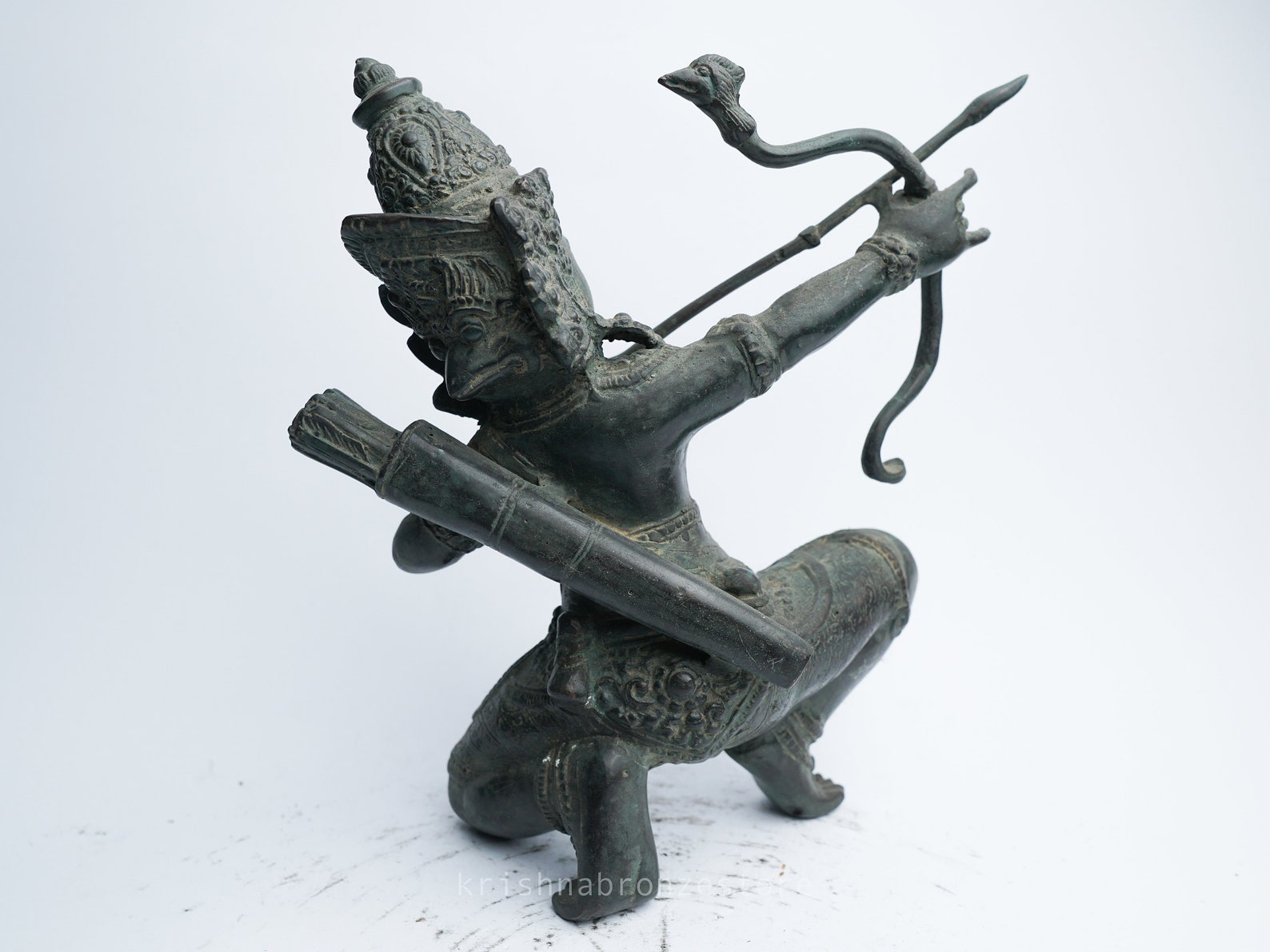 Vintage Arjuna Archery Statue - Hinduism - Bronze Statue - 10.2" Inch ...