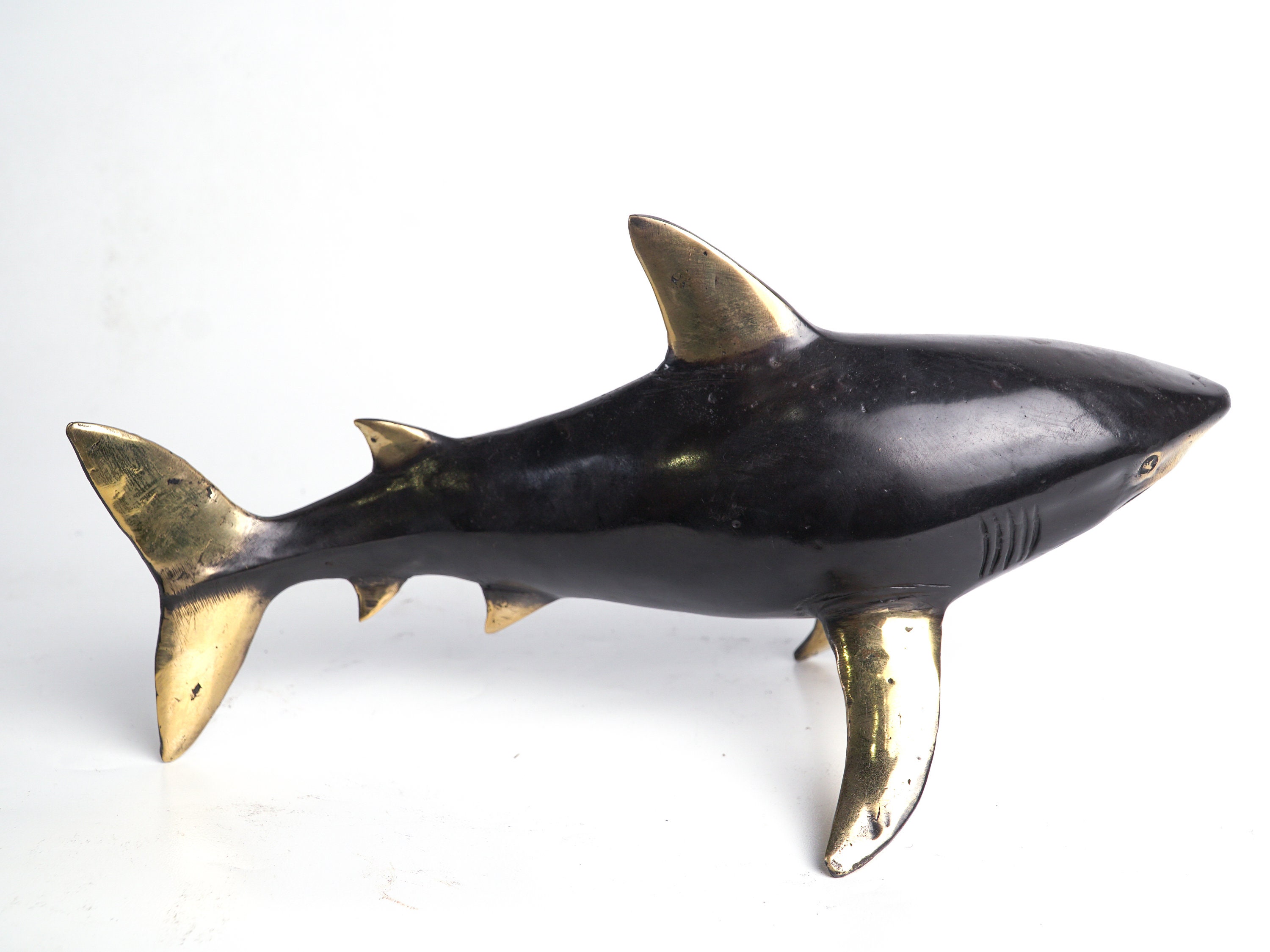 Bronze Shark Sculpture, White Shark, Sea Life, Shark Statue, Handmade ...