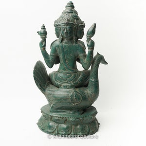Four Faces Lord Brahma Bronze Statue Sitting on Goose , Hindu God ...