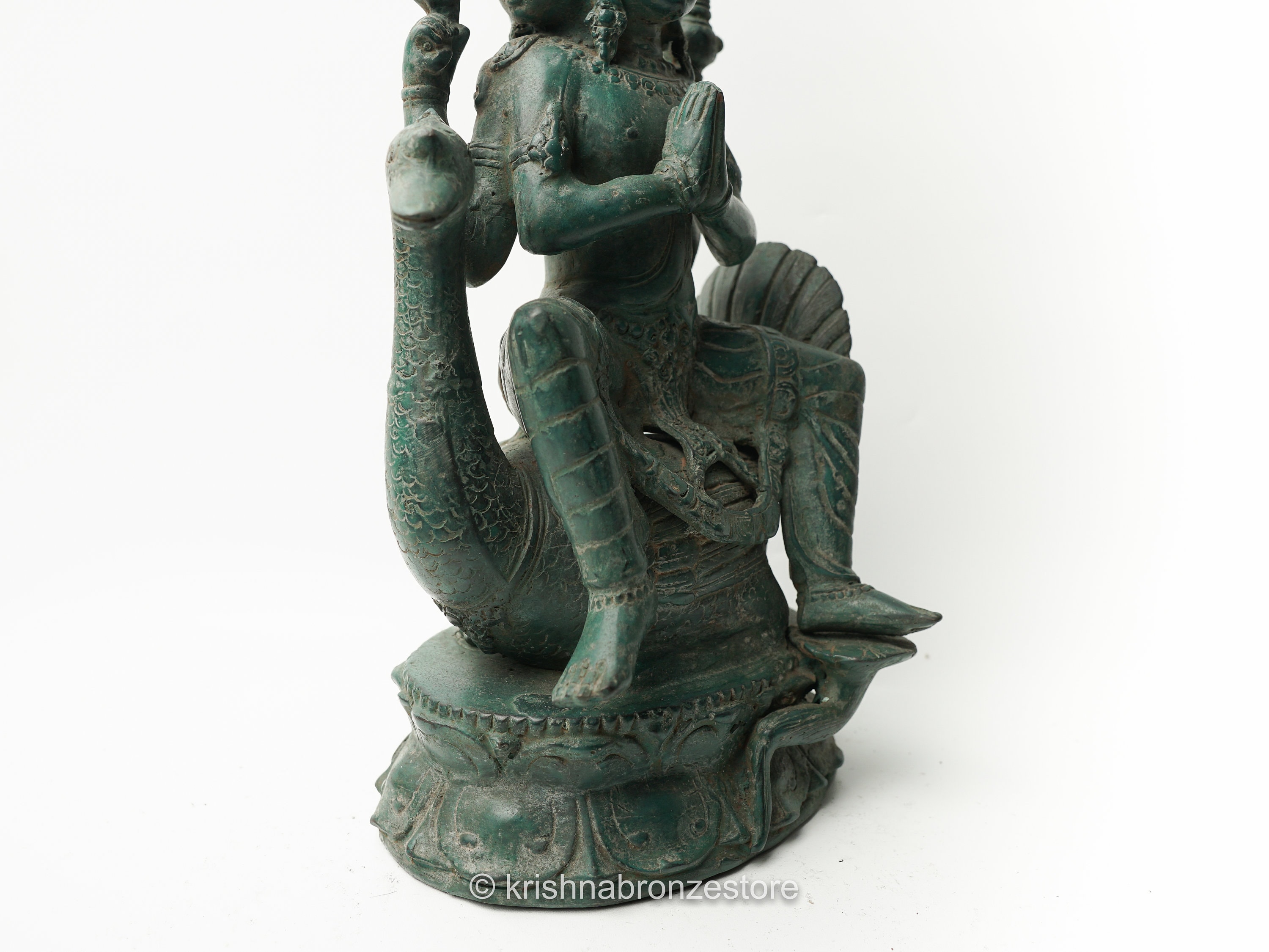 Four Faces Lord Brahma Bronze Statue Sitting on Goose , Hindu God ...