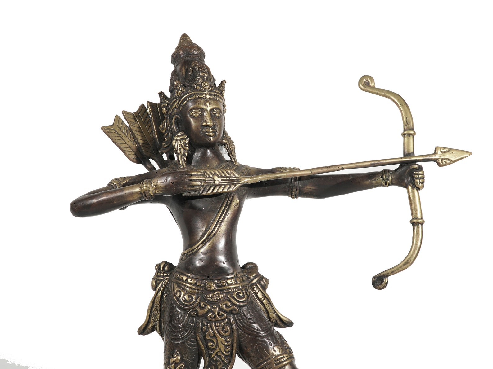 Bronze Arjuna Sculpture, Arjuna Statue, Epic Ramayana, India, Hindu ...
