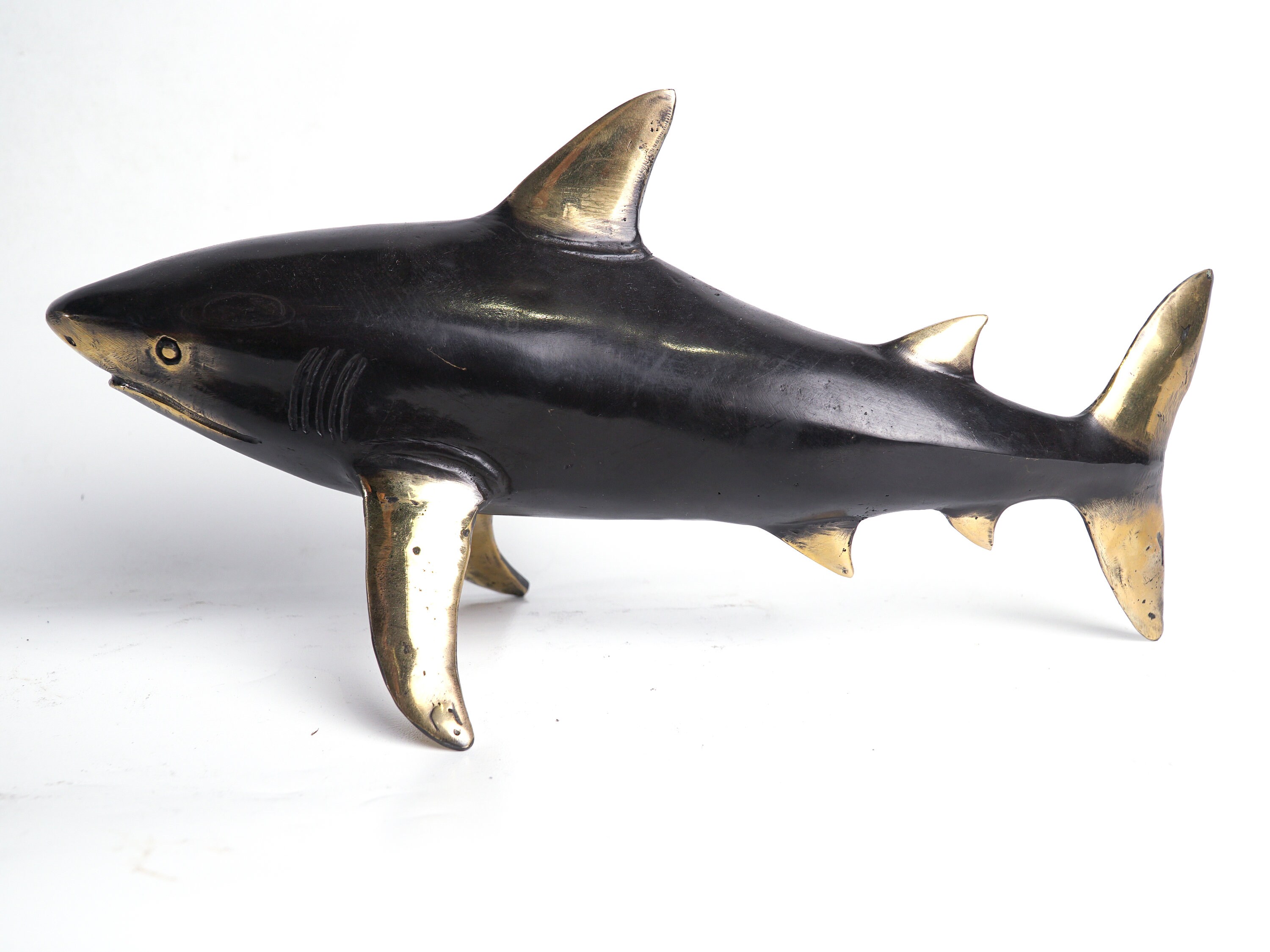 Bronze Shark Sculpture, White Shark, Sea Life, Shark Statue, Handmade ...