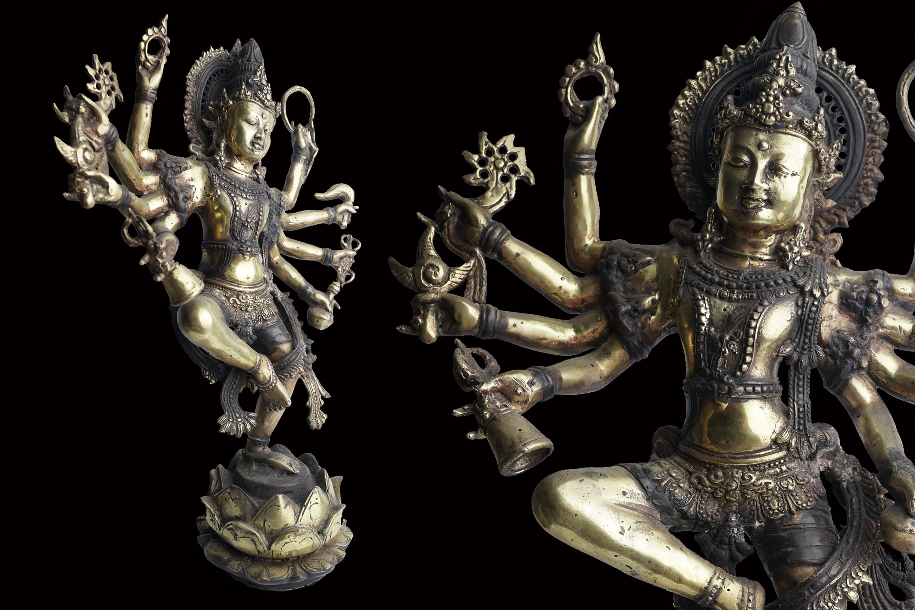 8 Armed of Lord Krishna Statue , Krishna Sculpture, Hindu God, Vintage ...