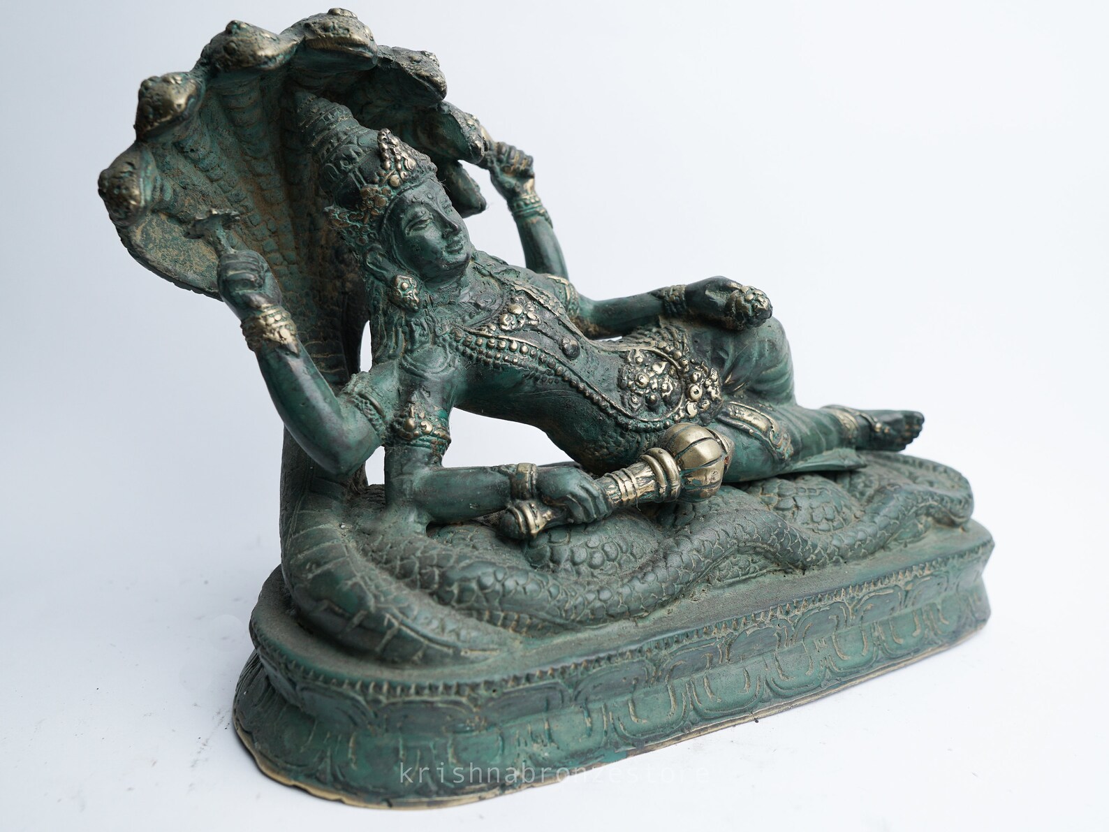 Lord Vishnu in Complete Control of the Multi-headed Cobra, Lord Vishnu ...