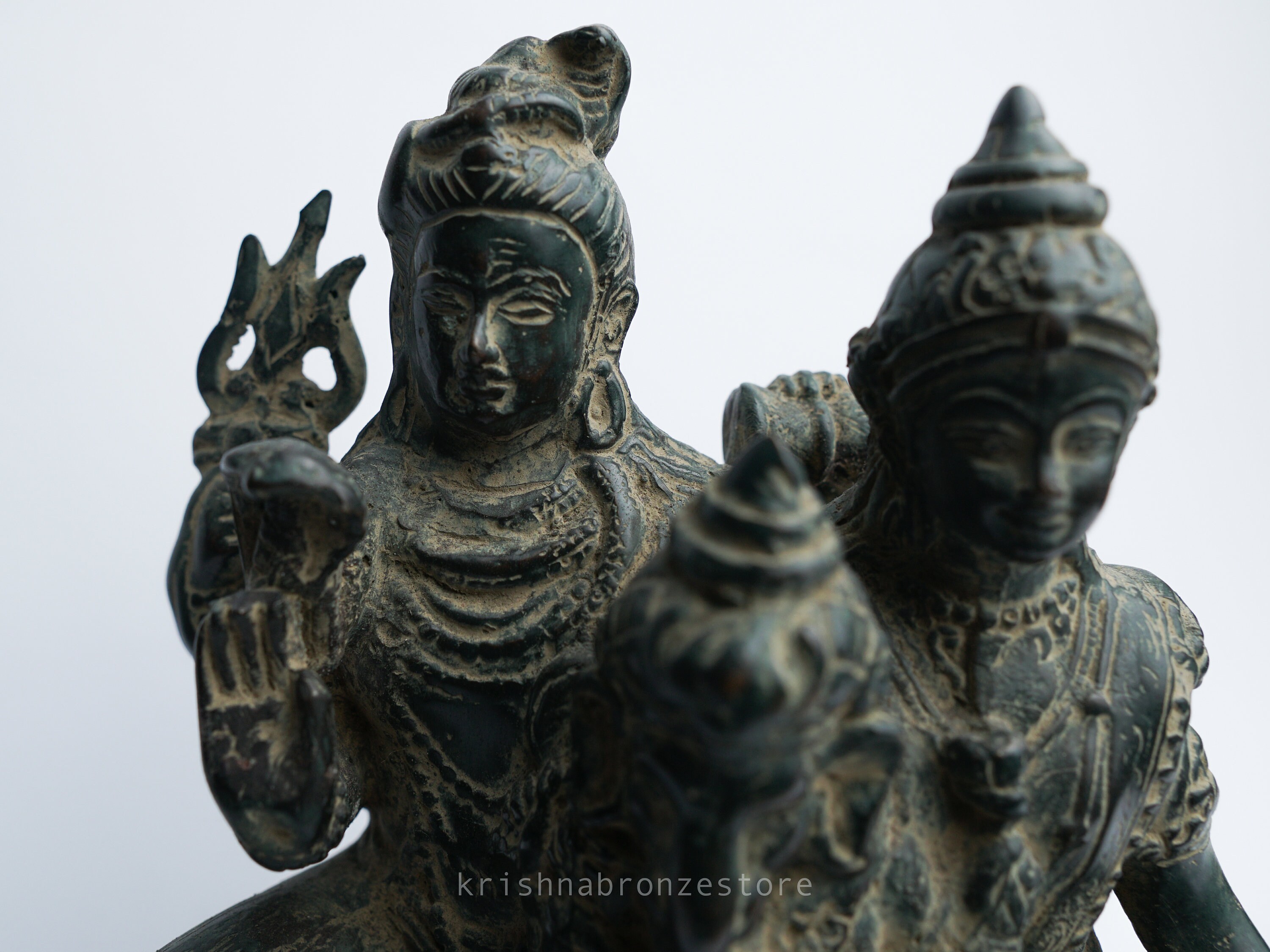 Lord Shiva Lord Ganesh Lord Parvati Hindu Godesses Bronze Statue Brass ...