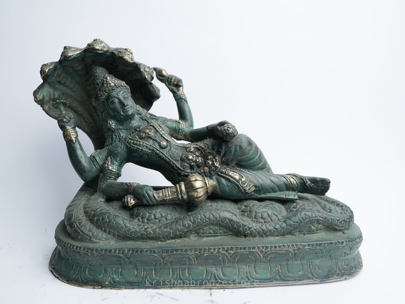 Lord Vishnu in Complete Control of the Multi-headed Cobra, Lord Vishnu ...