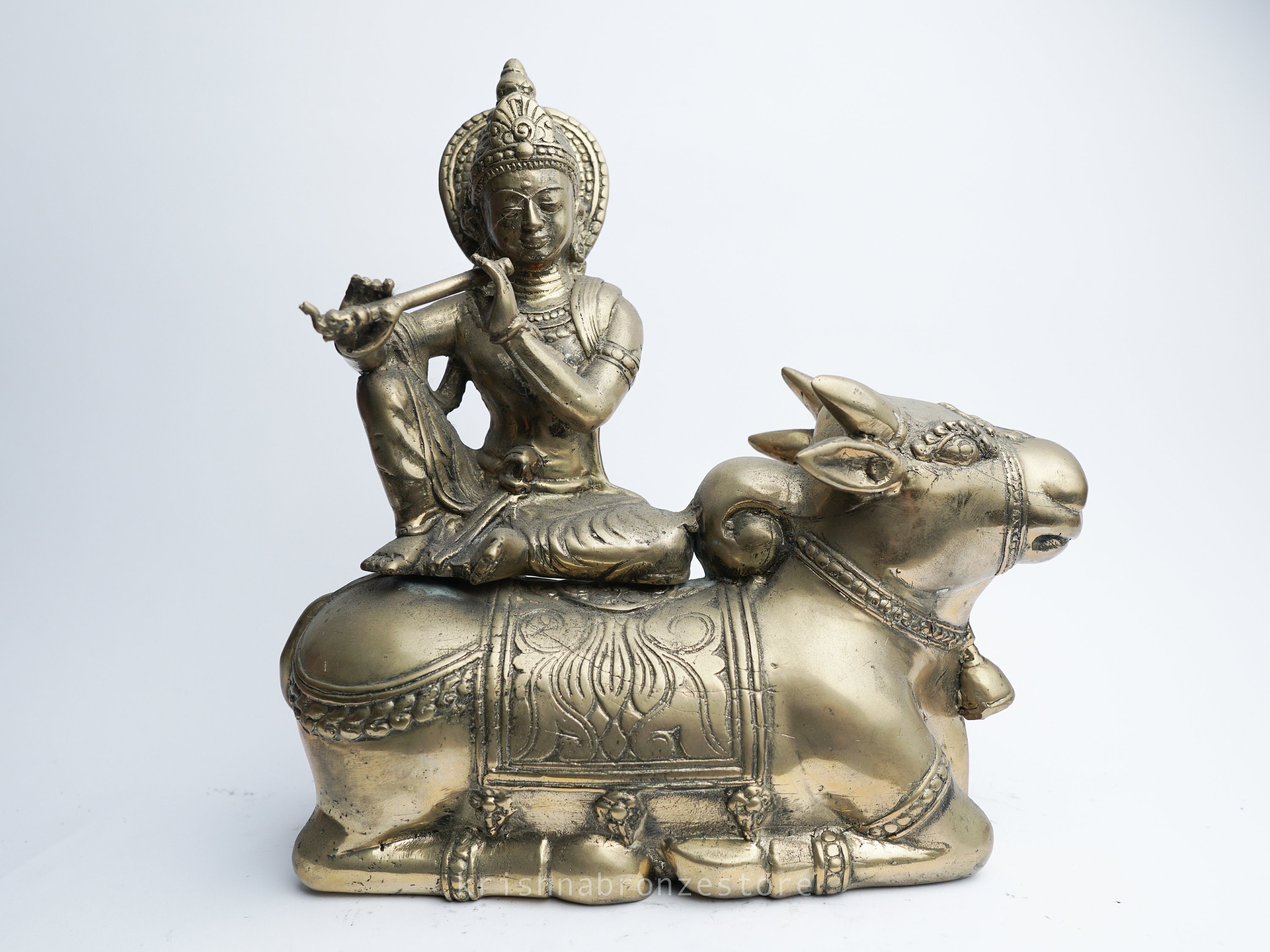 Bronze Lord Krishna Statue, God of Protection, Compassion, Tenderness ...