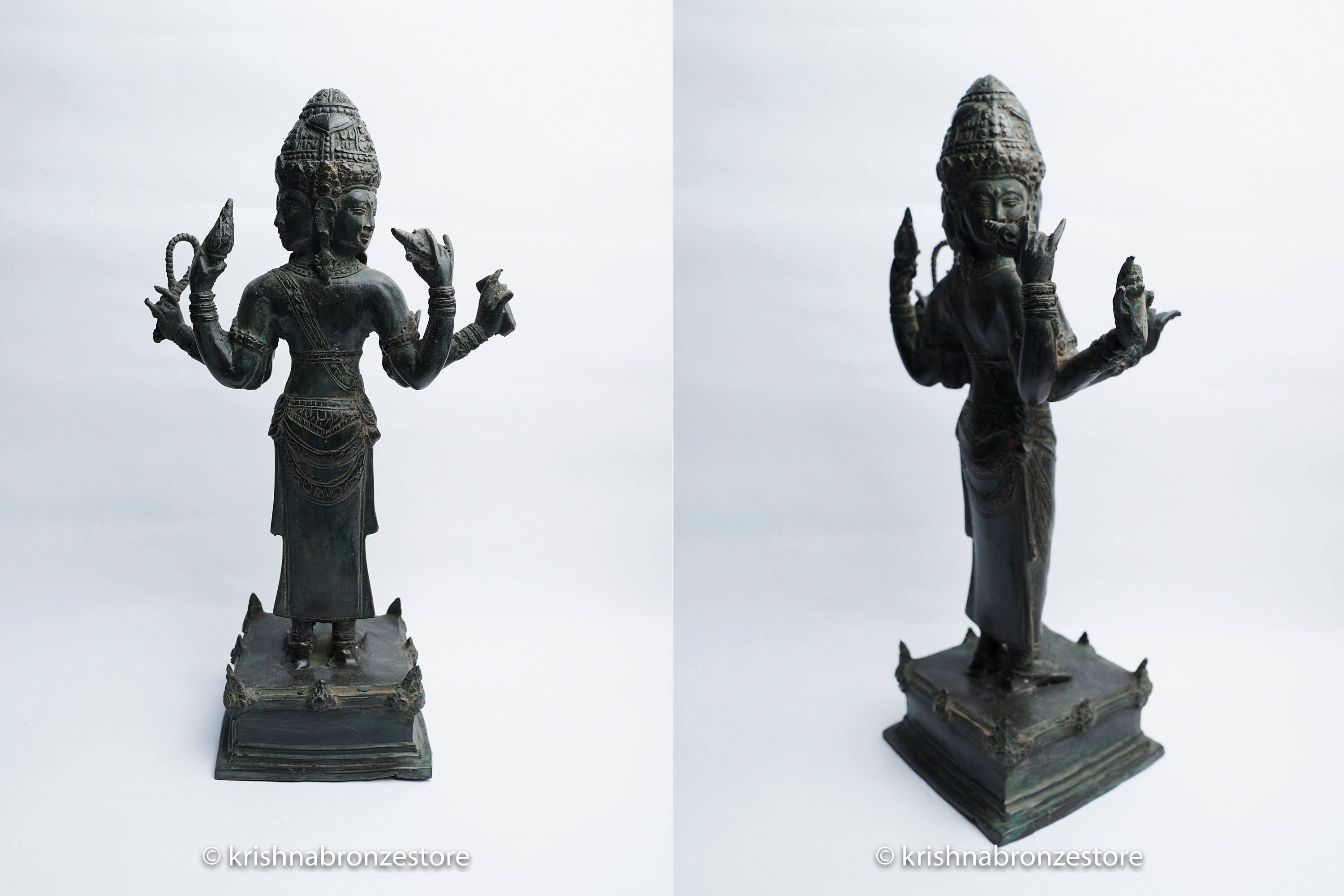 Tri Murti Sculpture, Bronze Sculpture, Brahma, Vishnu, Sivha, Hindu ...