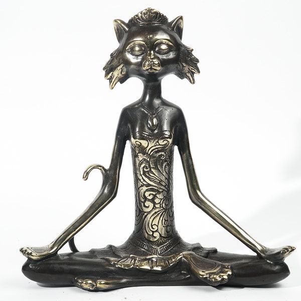 Yoga Cat Statue - Etsy