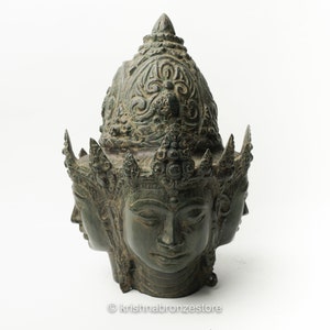 Lord Vishnu Head Bronze Sculpture, Hindu God Figurine, God, Brass, Room ...